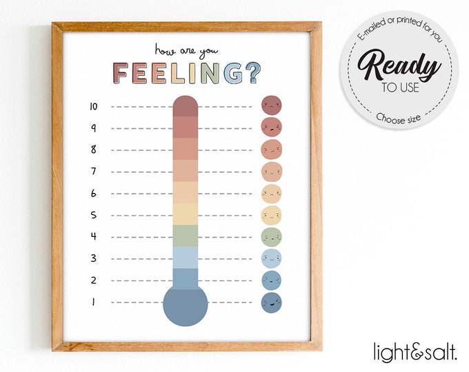 Rainbow Feelings Chart Emotions Print Feelings Thermometer - Etsy UK