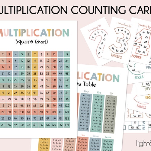 Printable Multiplication Flash Cards and Number Chart - Etsy