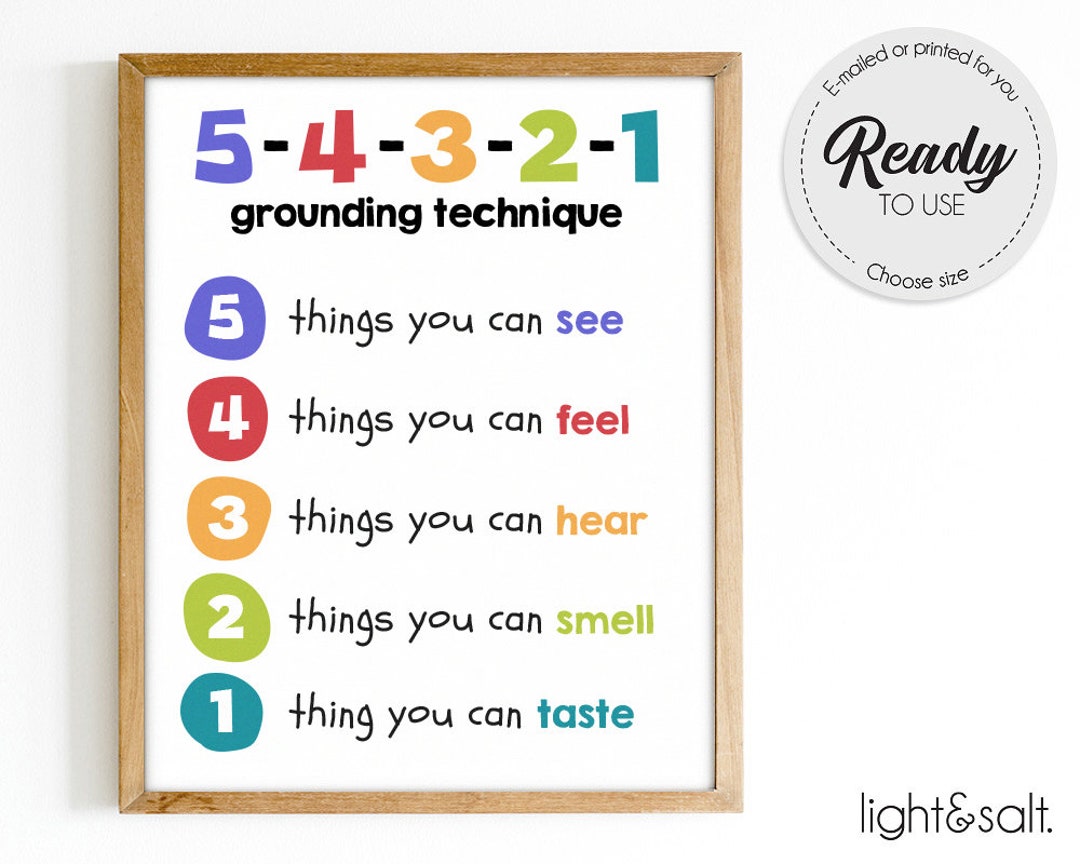 Grounding Technique, Wall Art, Help Anxiety, Mental Health Art ...