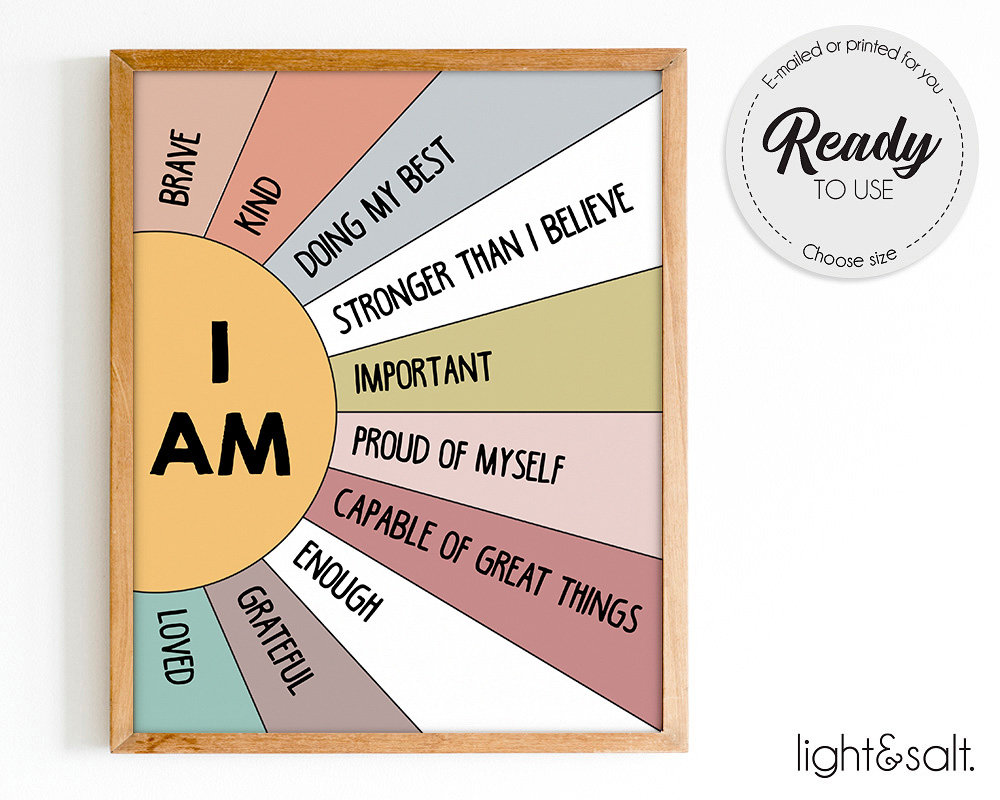 Positive Affirmations for Kids Poster I Am Poster Notes to - Etsy Australia