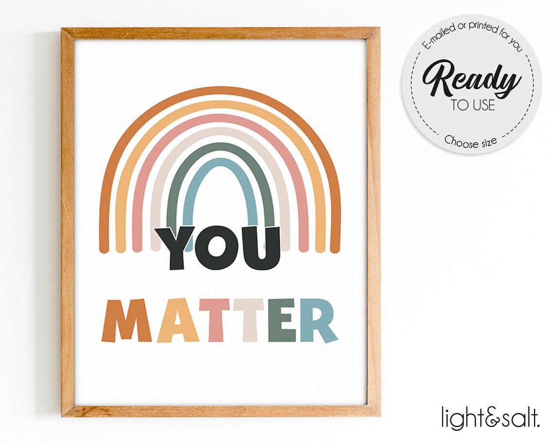 You Matter Poster Mental Health Poster Growth Mindset - Etsy