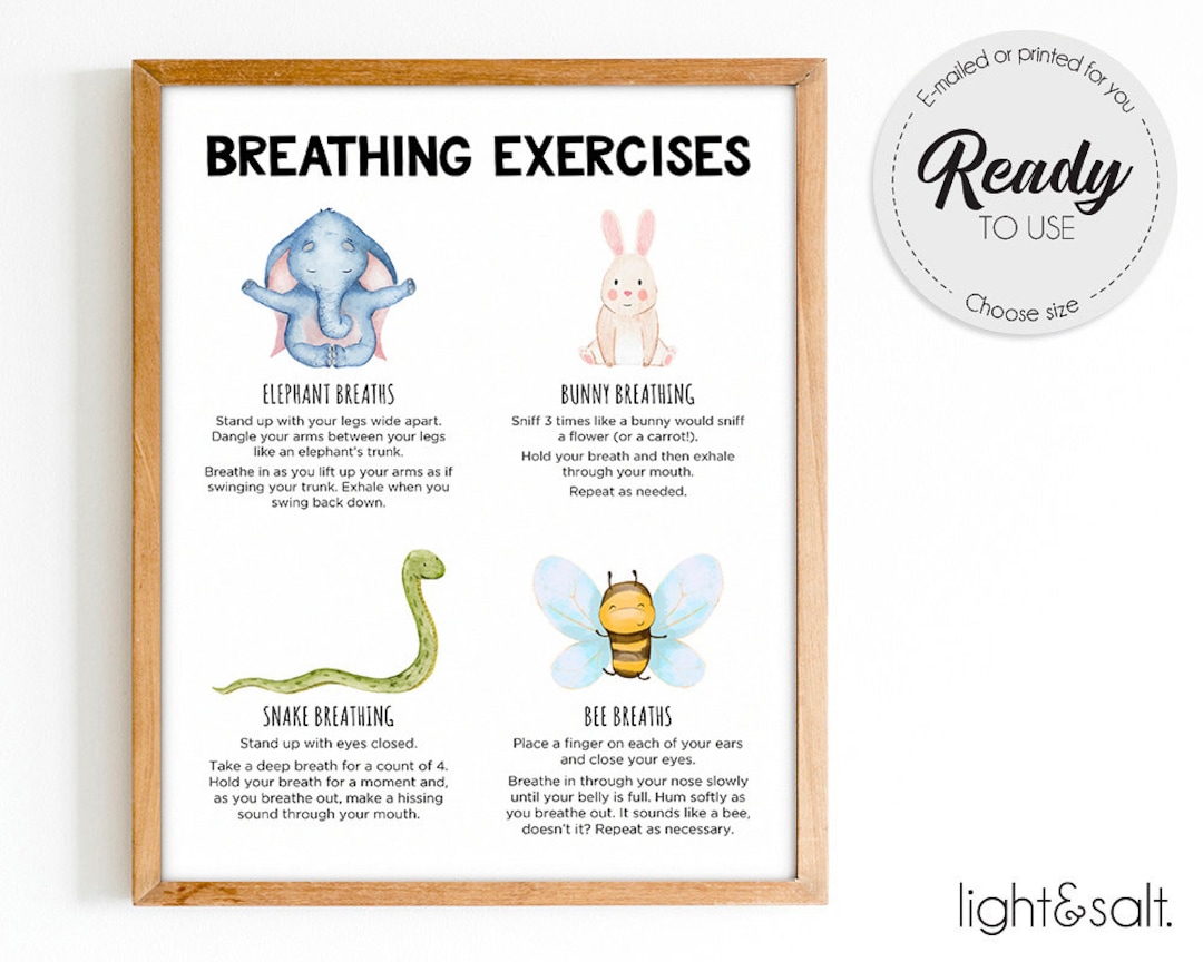 Breathing Exercises Poster, Mindful Breathing, Calming Corner, Coping ...