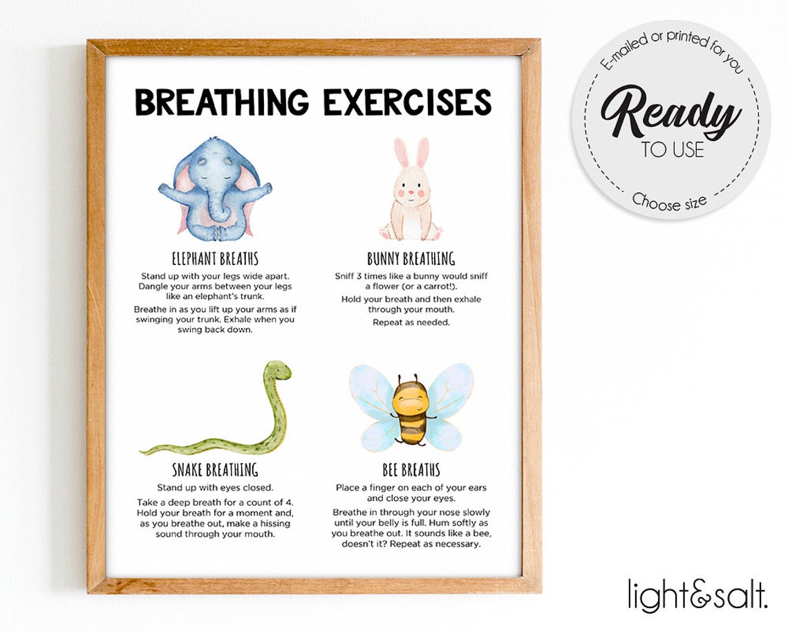 Breathing Exercises Poster Mindful Breathing Calming Corner - Etsy