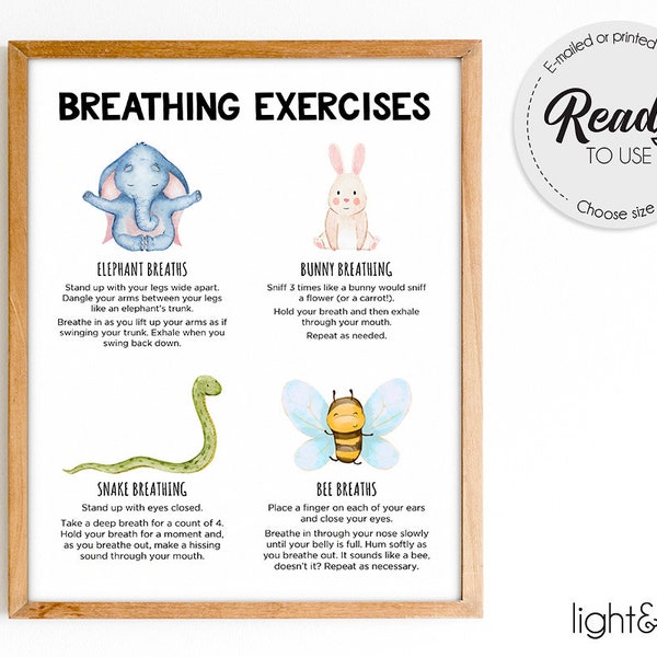 Breathing Exercises Poster - Etsy