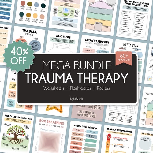 Trauma Therapy Bundle 65% OFF PTSD Worksheets BPD Coping - Etsy