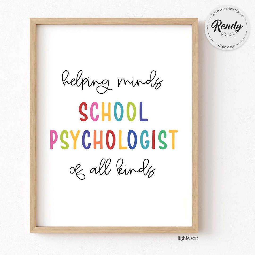 School Psychologist Sign, Helping Minds of All Kinds, Printable Poster ...