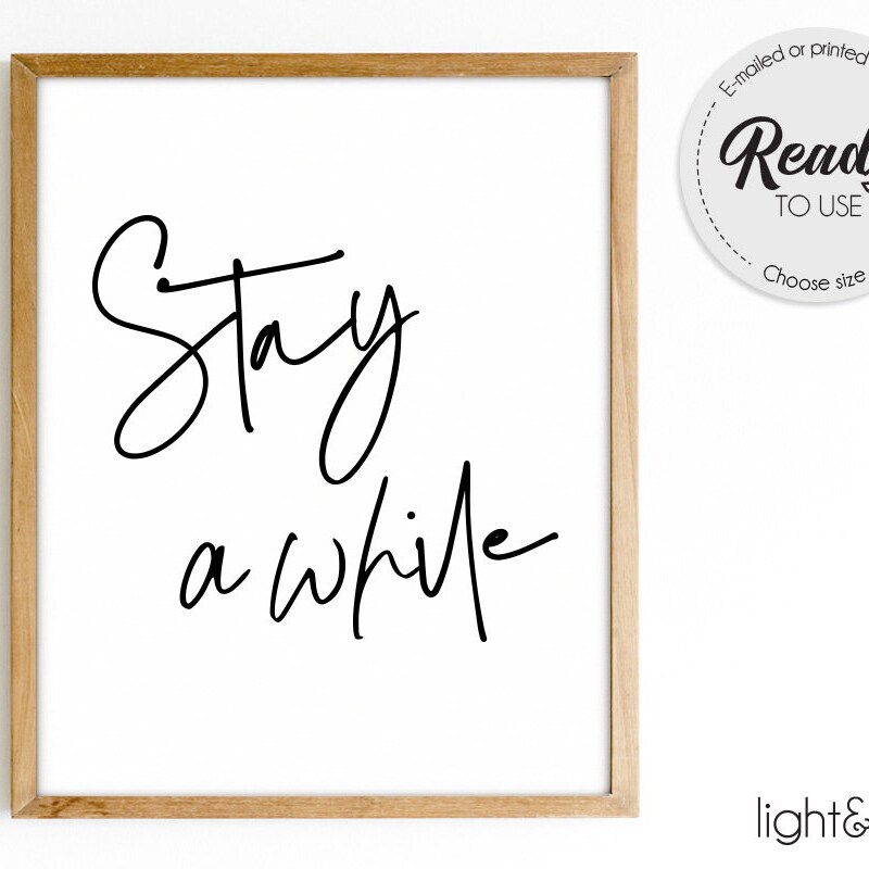 Stay Awhile Poster - Etsy