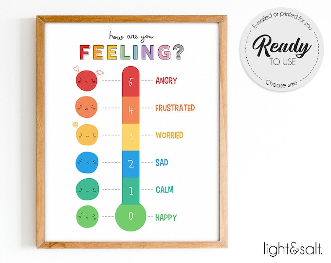 Rainbow Feelings Thermometer Feelings Poster Calm Down - Etsy