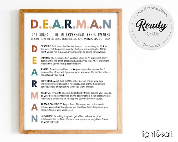 DEAR MAN DBT Poster Mental Health Poster Therapie Poster | Etsy