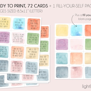 Therapy Questions Cards for Teens, Conversation Starters, Mental Health ...