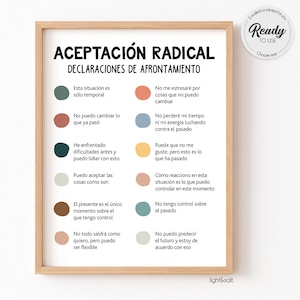 Spanish Radical Acceptance Poster, DBT Poster, Affirmations, Cognitive ...