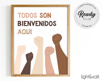 All Are Welcome Here Stronger Together Equality Poster | Etsy