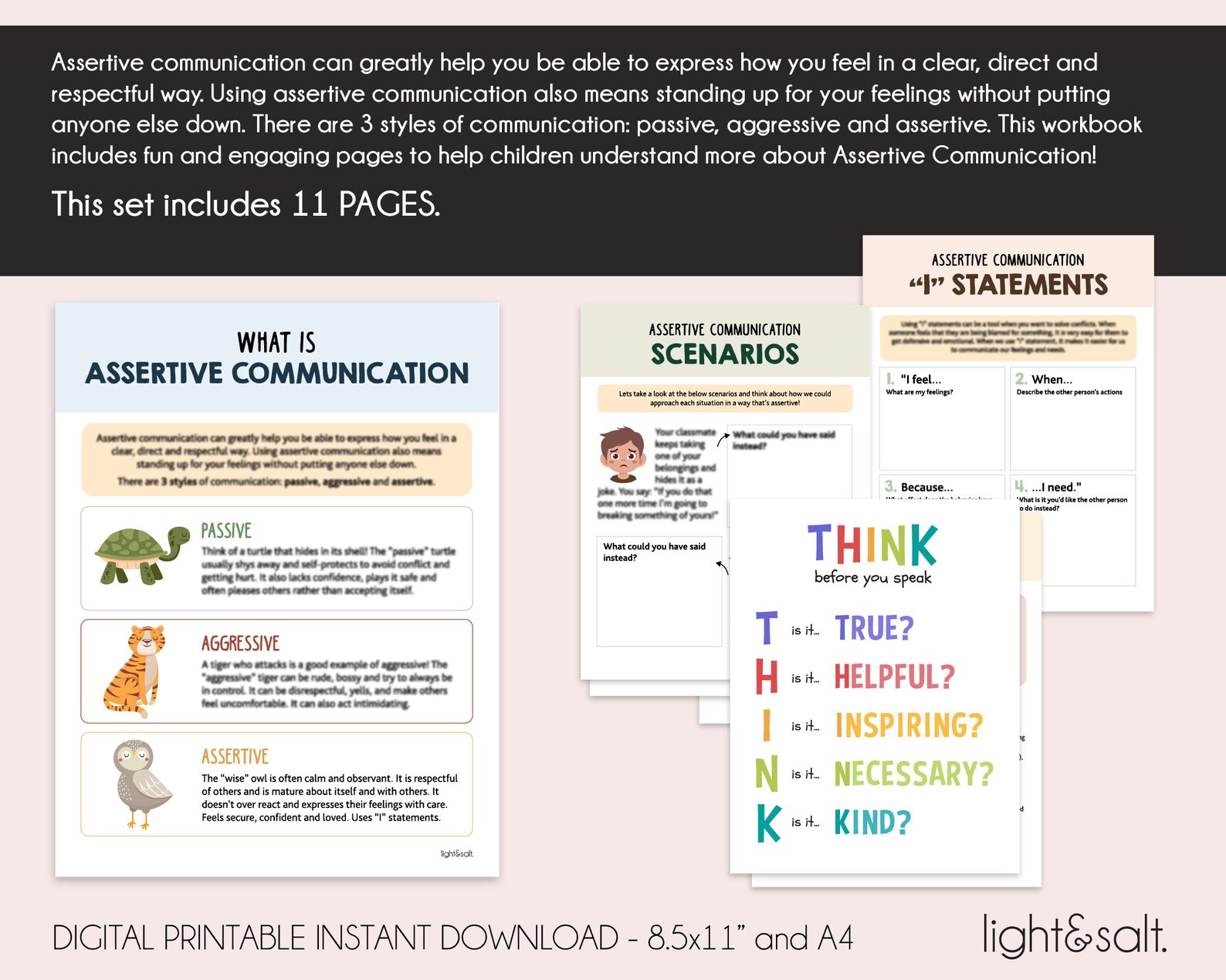 Assertive Communication Worksheets, for Kids, Communication Styles ...