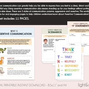 Assertive Communication Worksheets, for Kids, Communication Styles ...