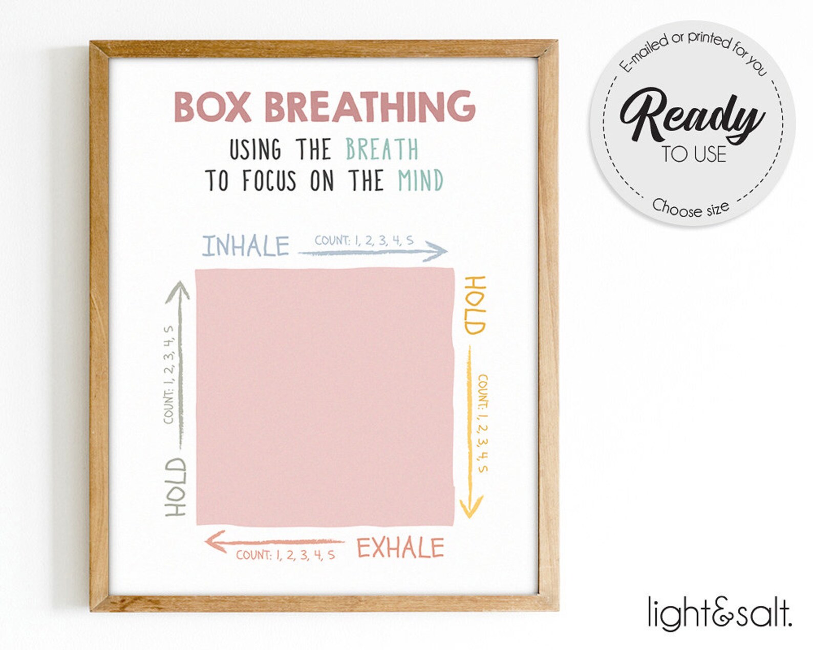 Grounding Technique Poster Box Breathing Calm Down Corner - Etsy