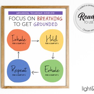 Grounding Technique, Breathing, Wall Art, Help Anxiety, Mental Health ...