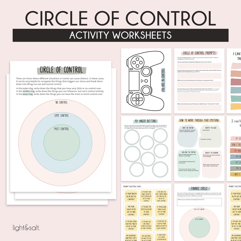 Circle of Control, Therapy Worksheets, Things I Can Control, Worry Book ...