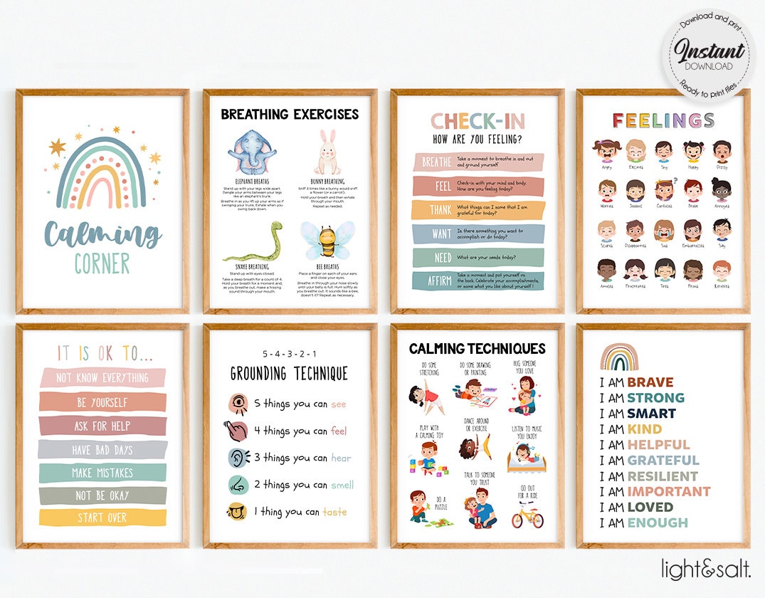 Calming Strategies Poster Bundle Set of 8 Calming Corner - Etsy