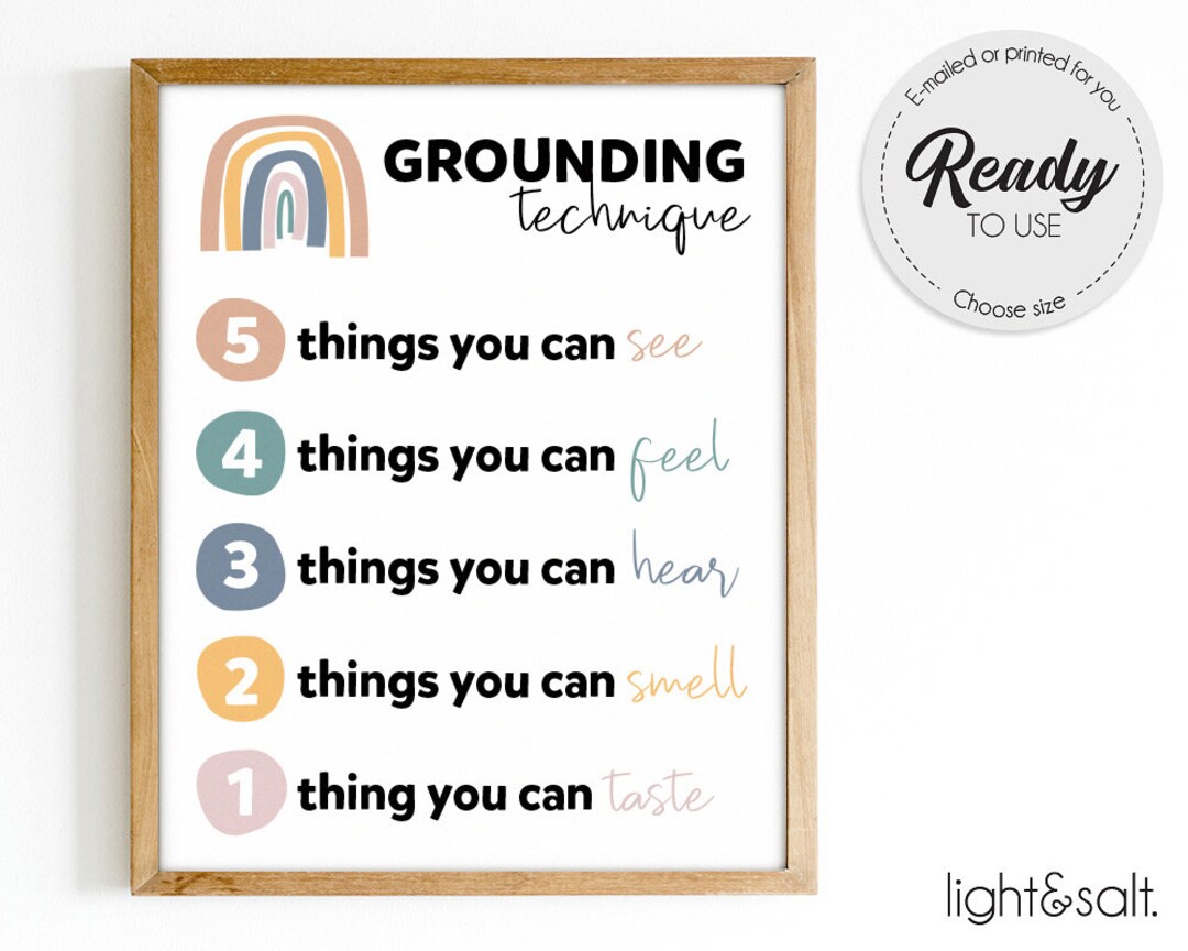 Grounding Technique Poster, Mental Health Poster, School Psychologist ...