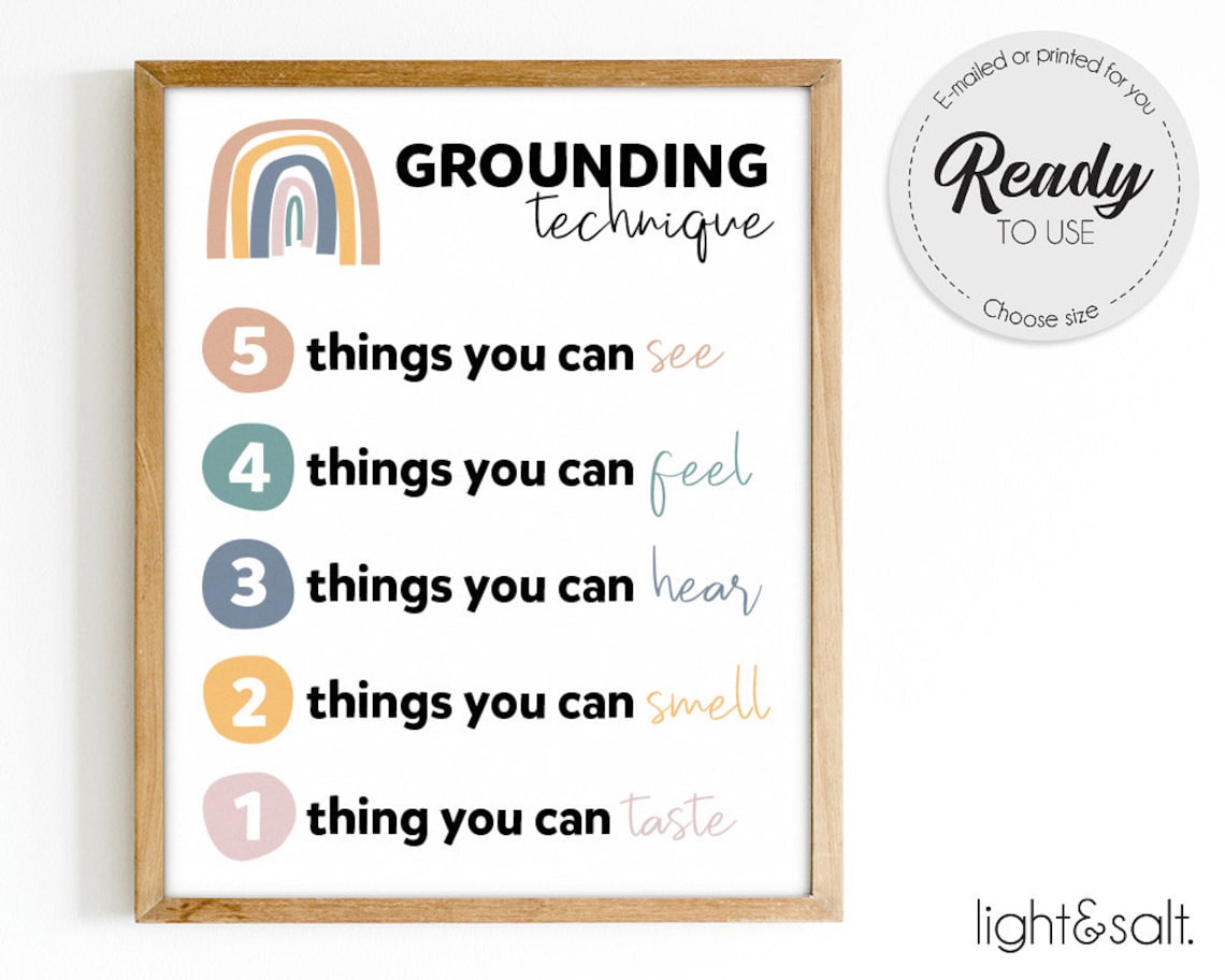 Grounding Technique Poster Mental Health Poster School - Etsy