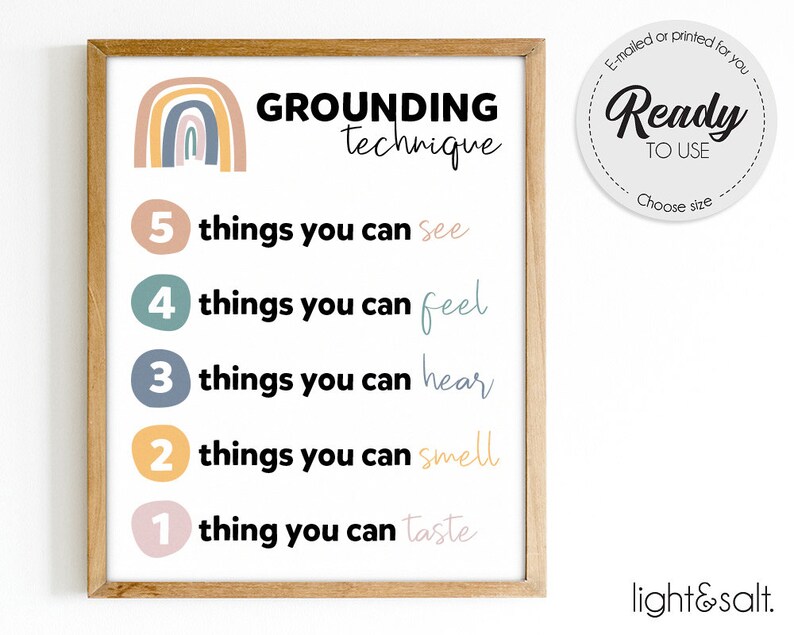 Grounding Technique Poster, Mental Health Poster, School Psychologist ...