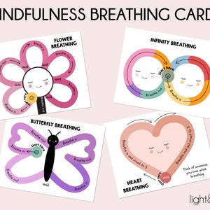Mindfulness Breathing Exercises Activities for Kids, Breathing Cards ...