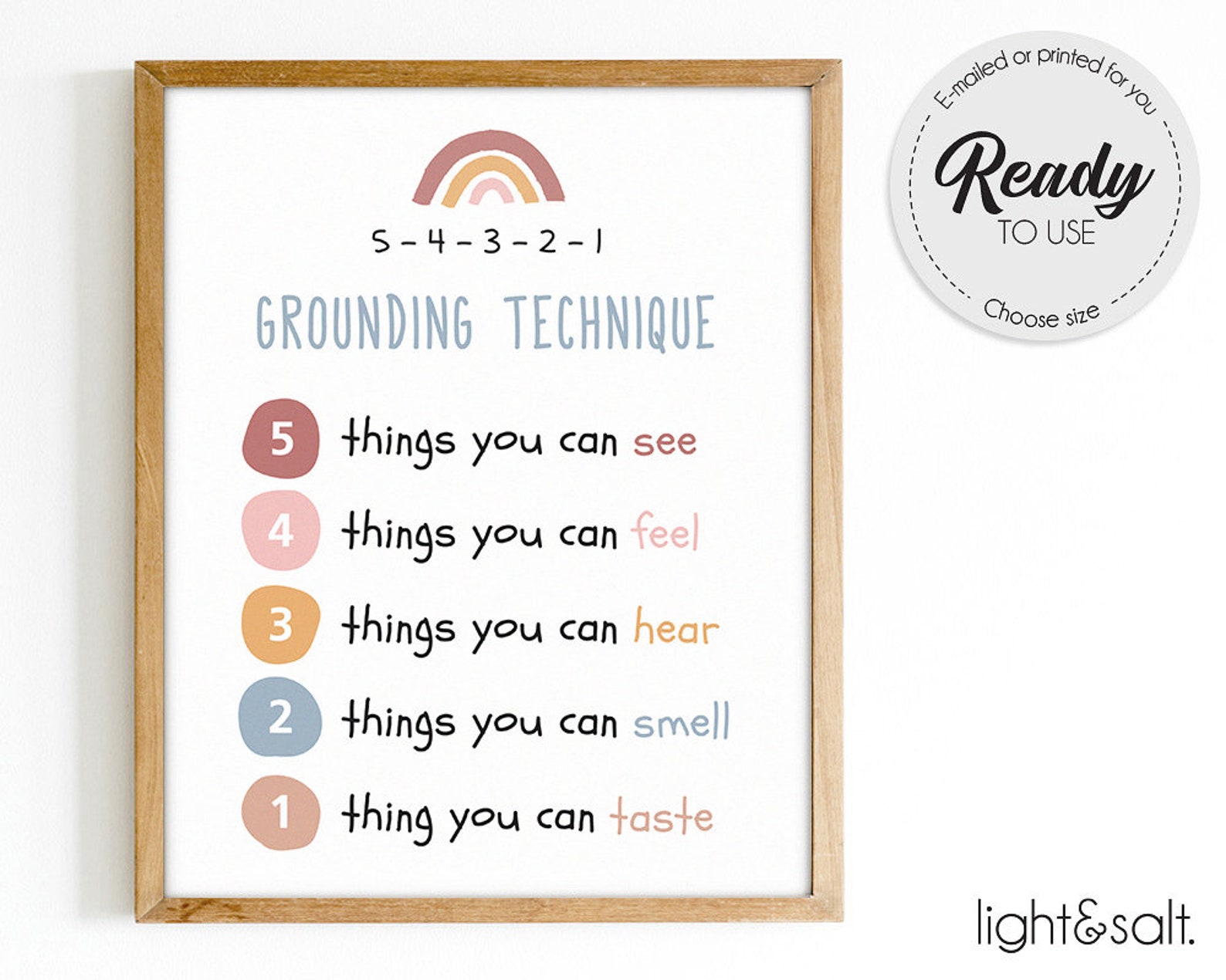 Grounding Technique Poster Anxiety Relief Mental Health | Etsy