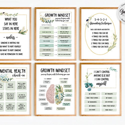 Mental Health Posters Bundle Set of 6 Therapy Office Decor - Etsy
