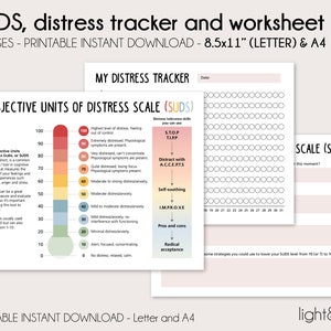 Subjective Units of Distress Scale, SUDS, Therapy Worksheet, Mental ...