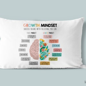 Growth Mindset Pillow, Home Office Decor, Mental Health Throw Pillow ...