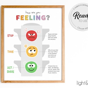 Traffic Lights Anger Management, Zones of Regulation Poster, Calm ...
