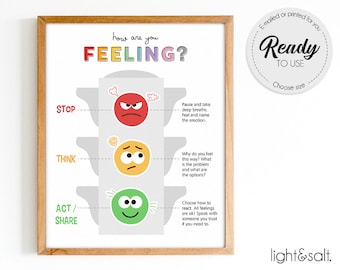 Emotions Flashcards Feelings Calm Corner Zones of Regulation - Etsy