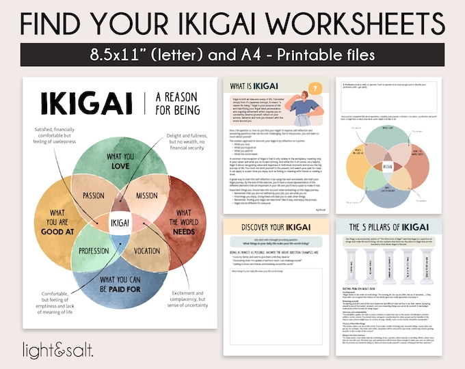 IKIGAI Chart & Worksheet Find Your Reason for Being/ Purpose in Life ... IKIGAI Chart & Worksheet Find Your Reason for Being/ Purpose in Life ...