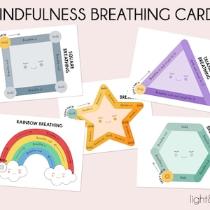 Mindfulness Breathing Exercises Activities for Kids, Breathing Cards ...