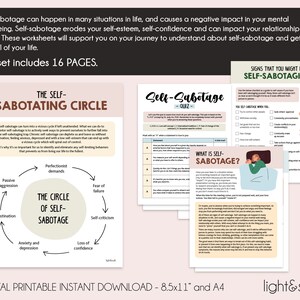 Self Sabotage Workbook, Self Sabotage Quiz, Therapy Worksheets, Self ...