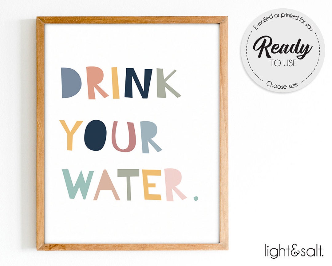 Drink Your Water Poster, School Nurse Wall Art, Drink Plenty Water ...