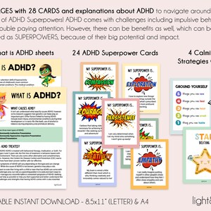 ADHD Superpower Strength Cards, Executive Functioning, ADHD Coping ...