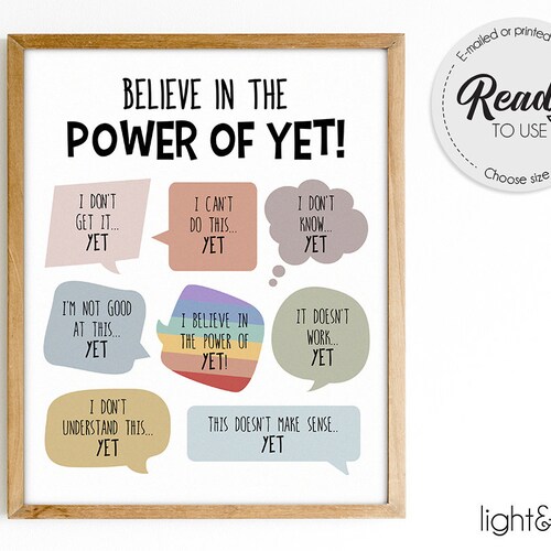 The Power of yet Poster Therapy Office Decor DBT Poster Boho - Etsy