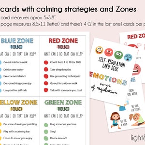 Zones of Regulation Coping Skills Cards Self-regulation - Etsy UK