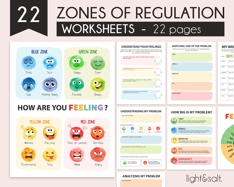 Zones Of Regulation Bundle 40 Off Coping Skills Cards Etsy