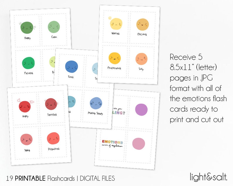 Emotions Flashcards Feelings Calm Corner, Zones of Regulation, Social ...
