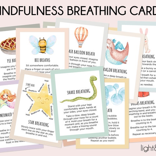 Mindfulness Breathing Exercises Activities for Kids Breathing - Etsy