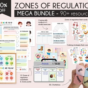 Zones of Regulation Bundle 40% OFF Coping Skills Cards - Etsy Canada