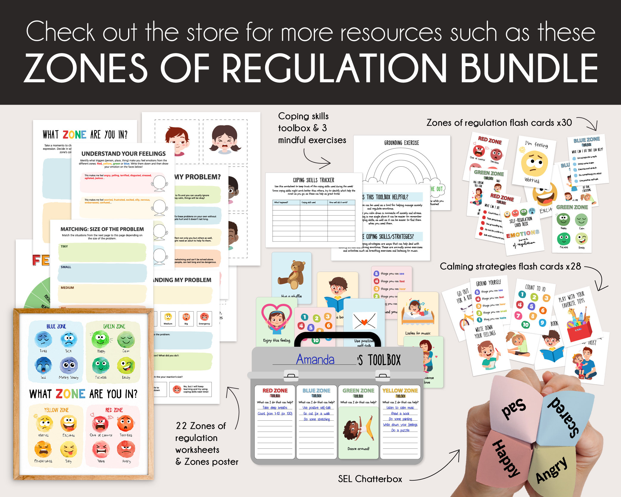 Emotions Flash Cards Zones of Regulation Cards Social - Etsy