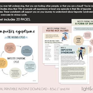 Imposter Syndrome Worksheets, Self Sabotage Workbook, Inner Critic ...