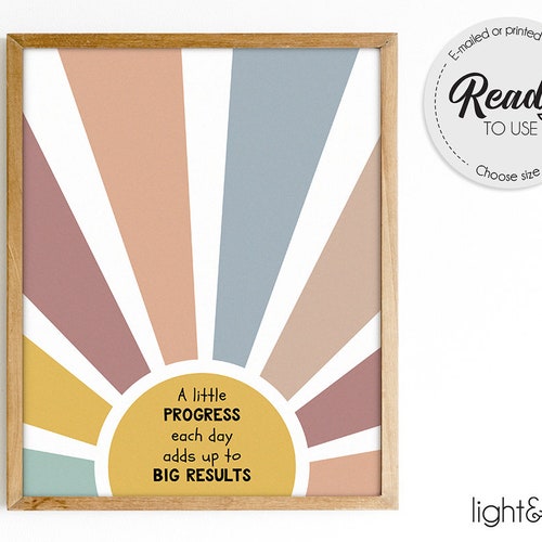 A Little Progress Each Day Adds up to Big Results Growth - Etsy