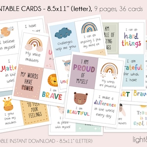 Affirmation Cards for Kids, Calm Down Kit, Positivity Cards, Coping ...