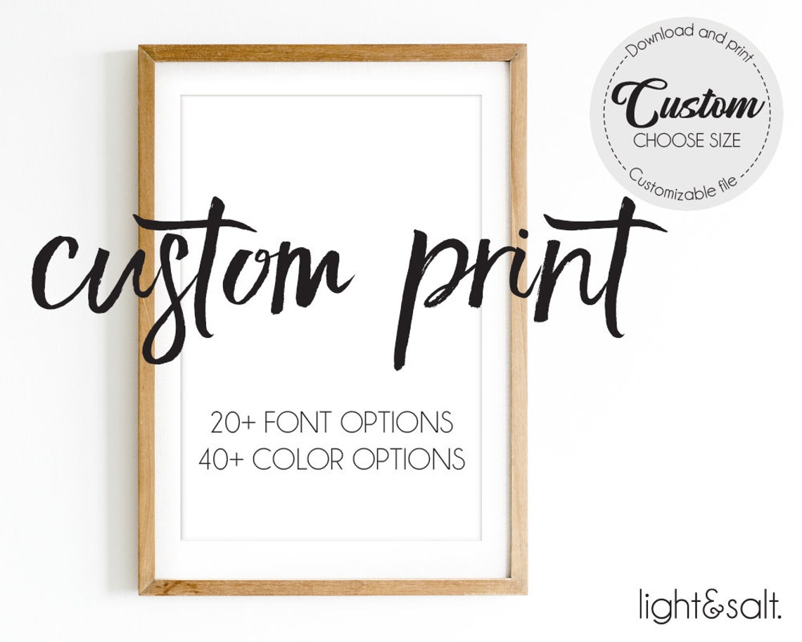 Custom Quote Print Custom Print Custom Sign Wall Art | Etsy