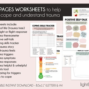 Trauma Therapy Worksheets for Kids, PTSD, Recovery Workbook, School ...