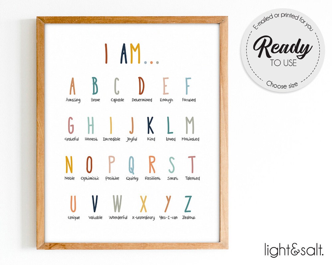 ABC Affirmations Poster, Calm Down Corner, Mental Health Poster ...